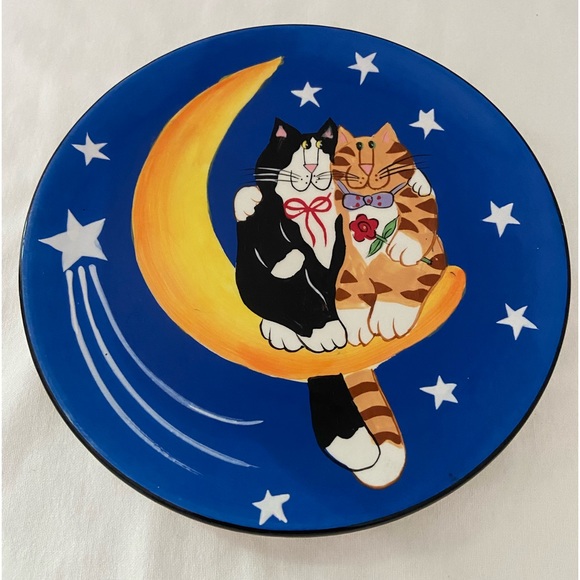catzzila | Wall Decor | Catzilla Plate Candace Reiter Cat Blue Sky ...